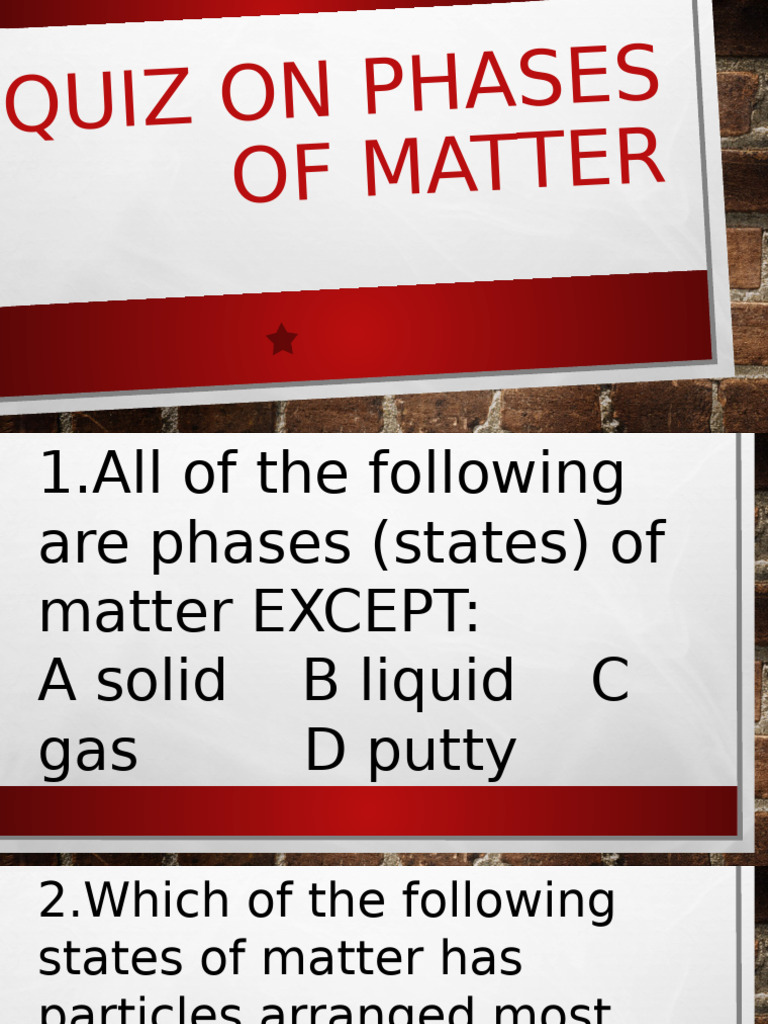 Quiz 3 On Phases of Matter | PDF