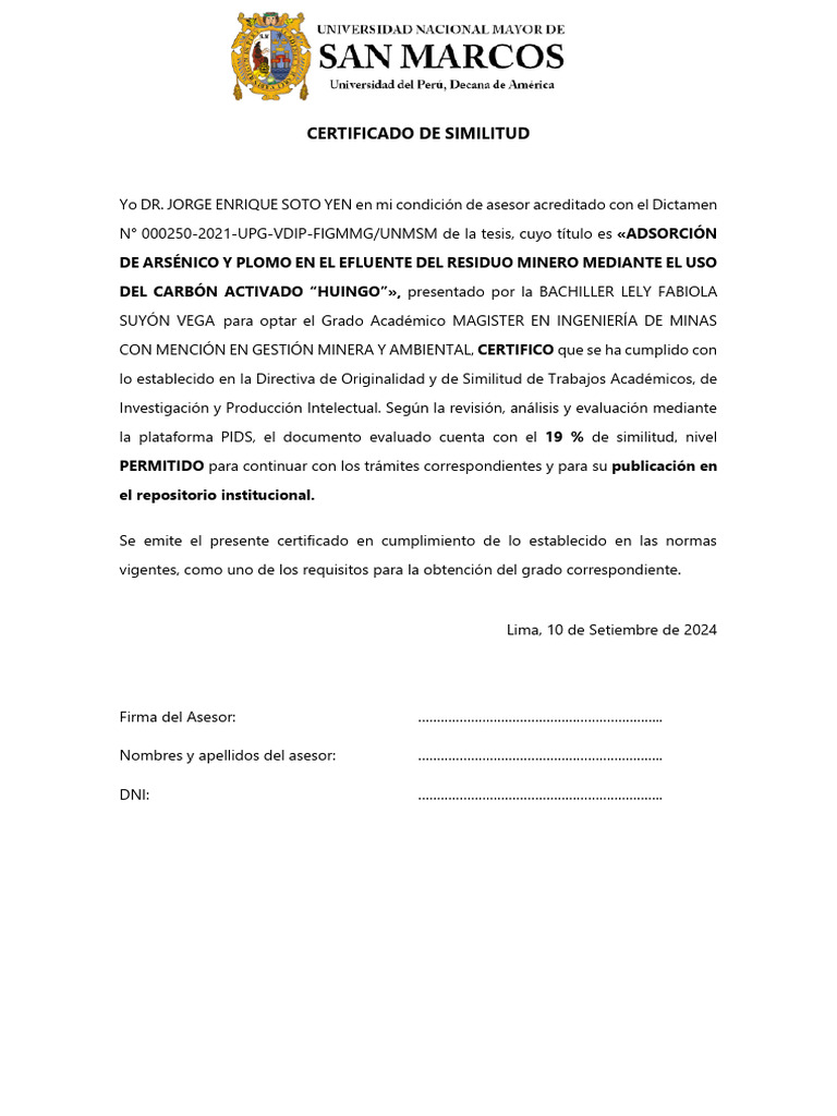 Certificado de Similitud | PDF