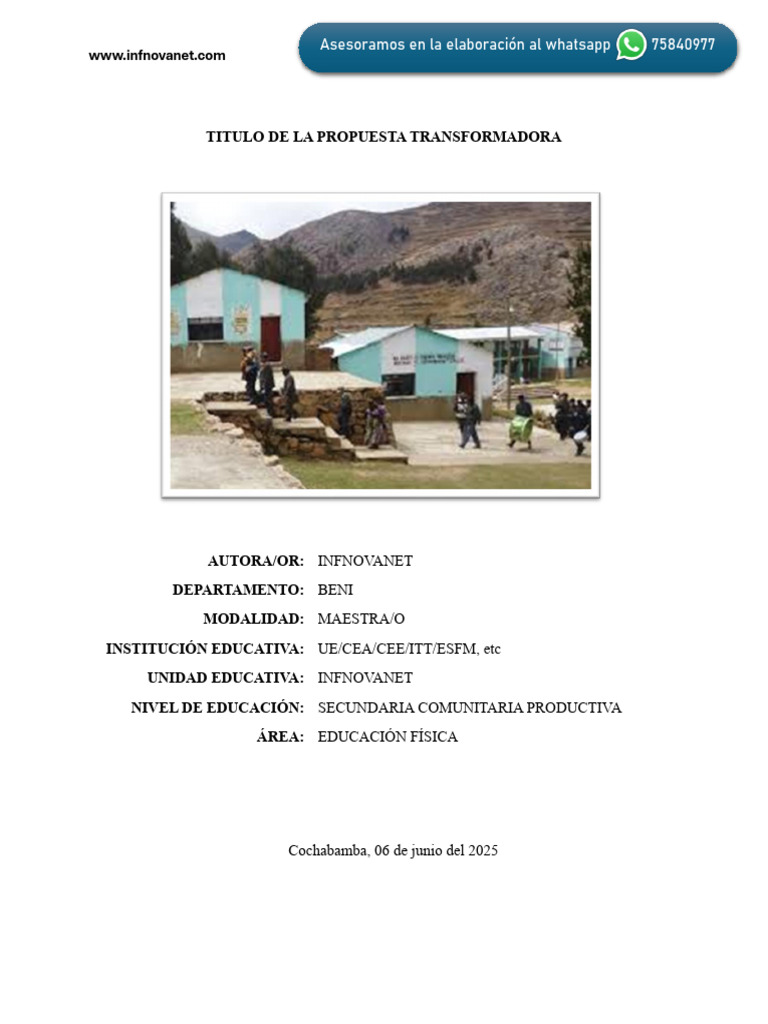Estructura PROPUESTA TRANSFORMADORA 2025 | PDF | Bolivia | Aprendizaje