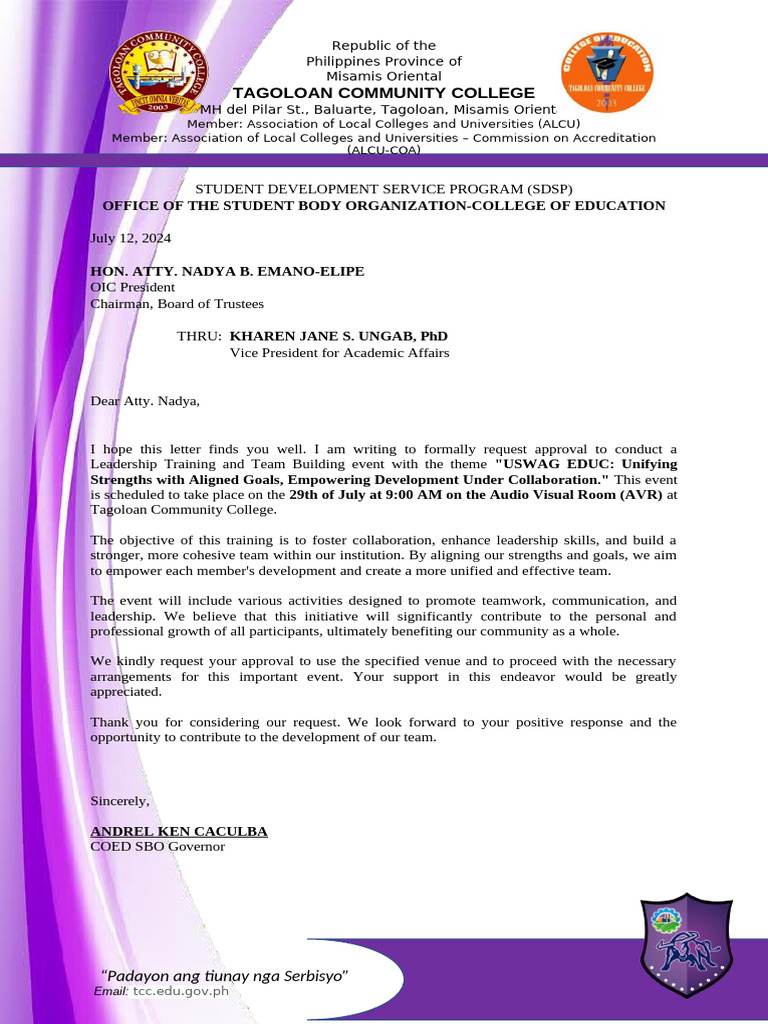 Leadership Training Event Proposal at TCC | PDF | Leadership ...