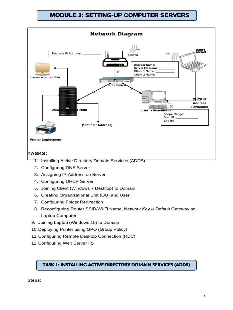 Module 3 - Set-Up Computer Servers | PDF | Group Policy | Ip Address