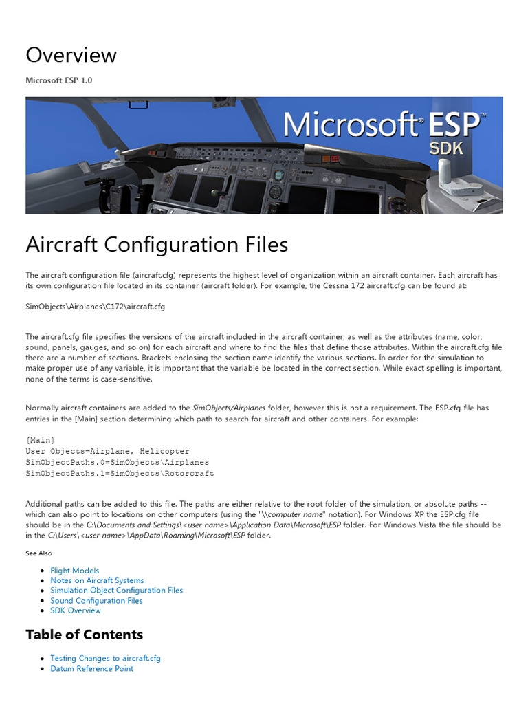 Microsoft ESP - Aircraft Configuration Files | PDF | Drag (Physics ...