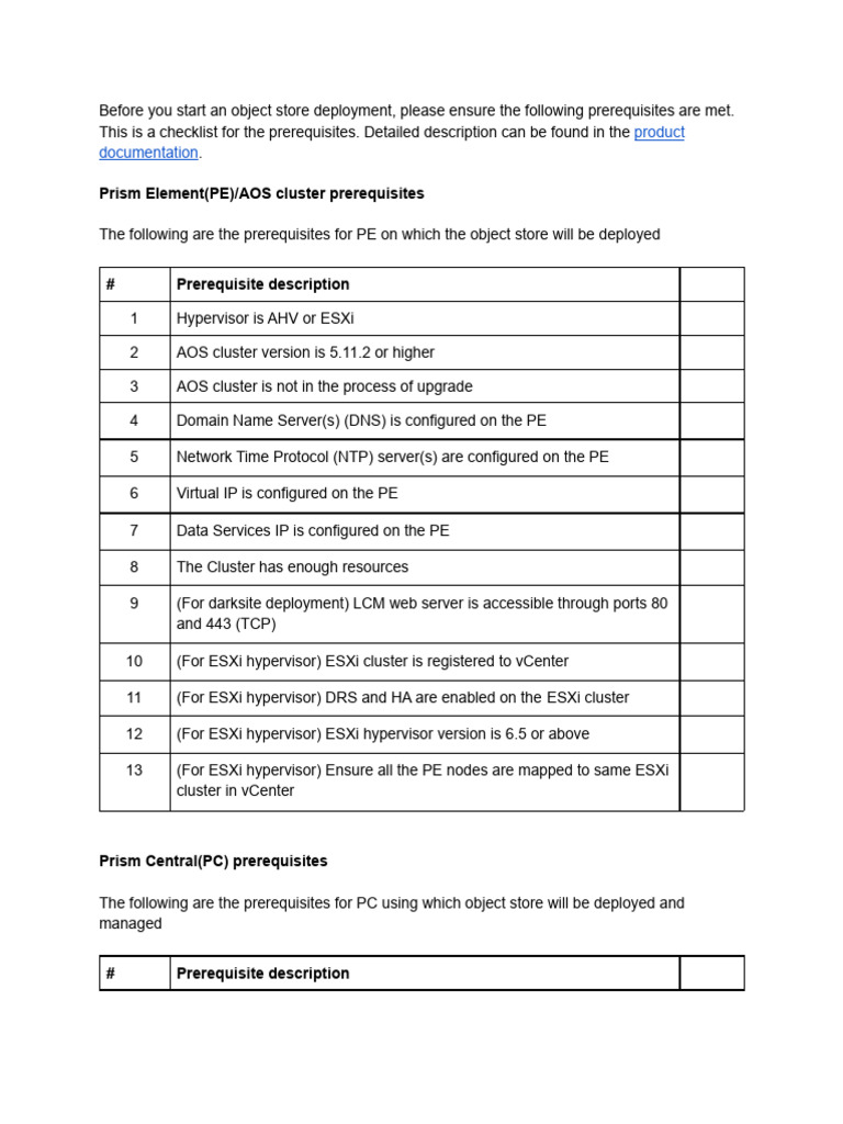 Object Store Deployment Prerequisites | PDF | Computer Network ...