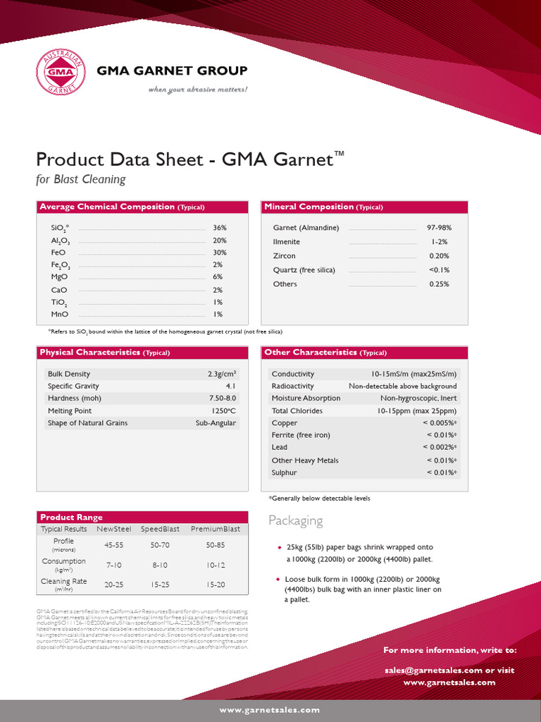 Lampiran 7.2 - Gma Garnet Blast Cleaning Product Data Sheet v2 210213 ...