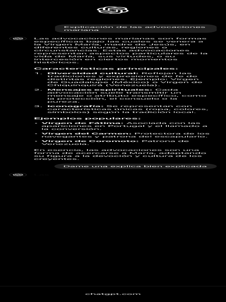 Advocaciones Marianas Explicadas | PDF