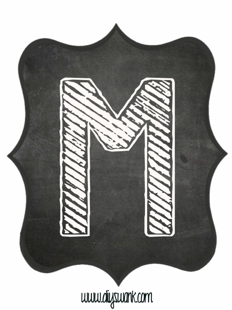 Printable Chalkboard Letter M | PDF