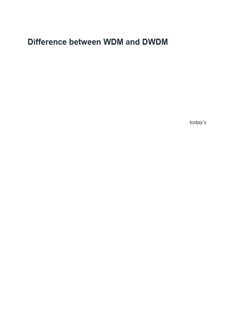 WDM and DWDM | PDF | Wavelength Division Multiplexing | Dispersion (Optics)