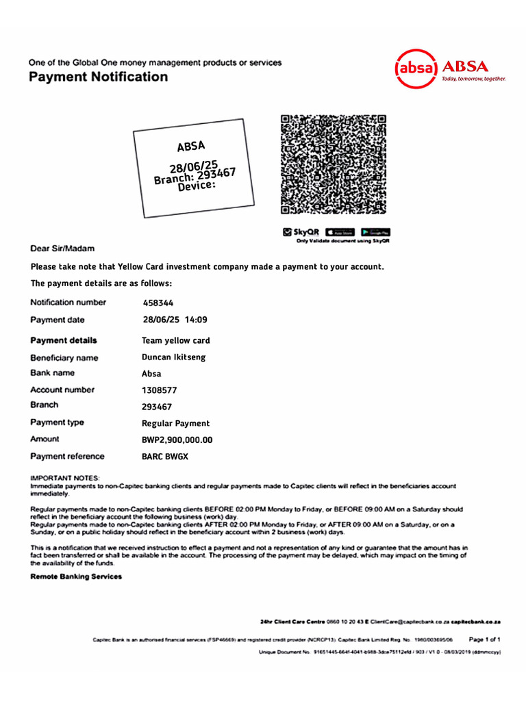 Absa Receipt Generator 28-06-25 1407 | PDF