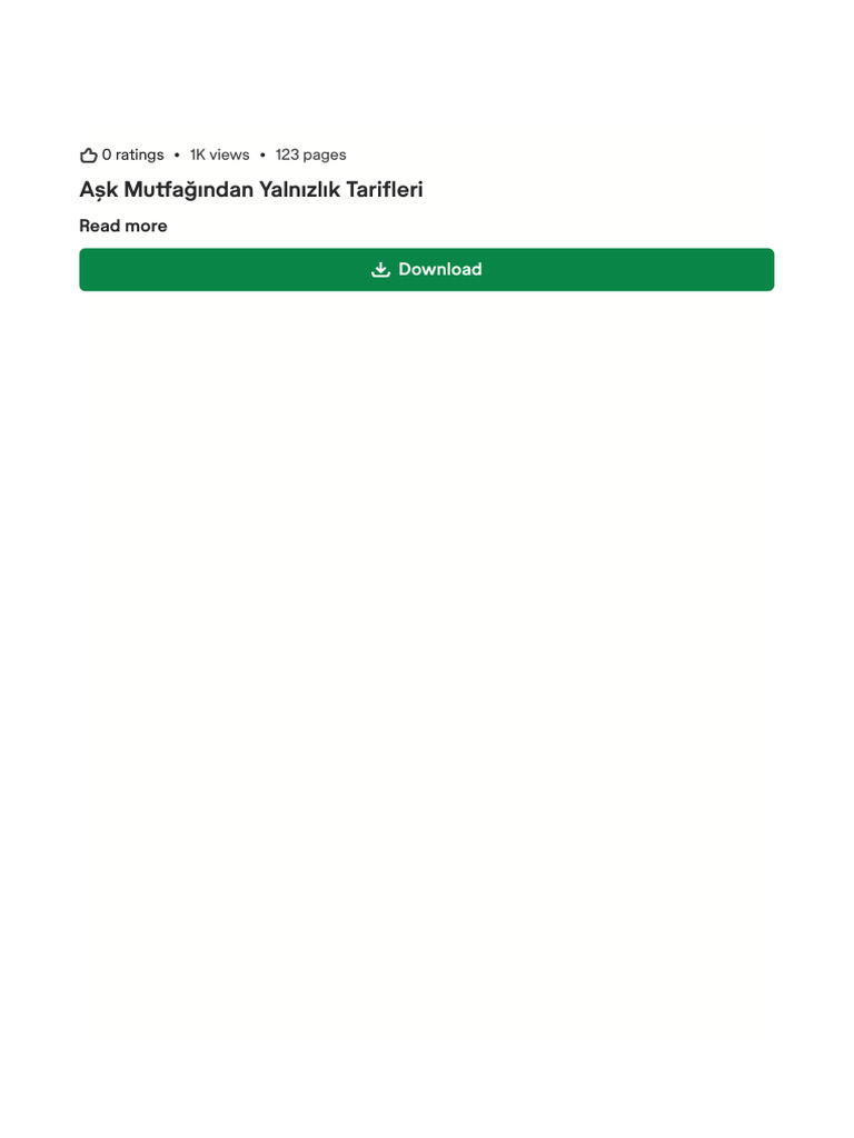 Aşk Mutfağından Yalnızlık Tarifleri | PDF | Scribd | Publishing