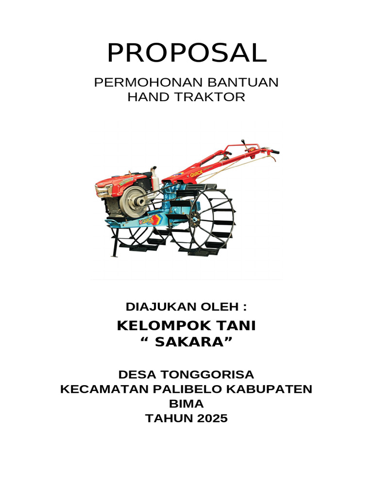 Proposal Bantuan Hand Traktor 2025 | PDF