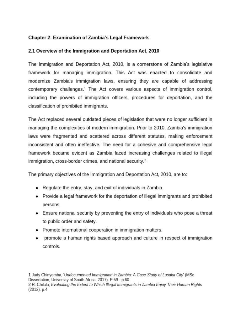 Chapter 2 - Examination of Zambia's Legal Framework | PDF | Detention ...