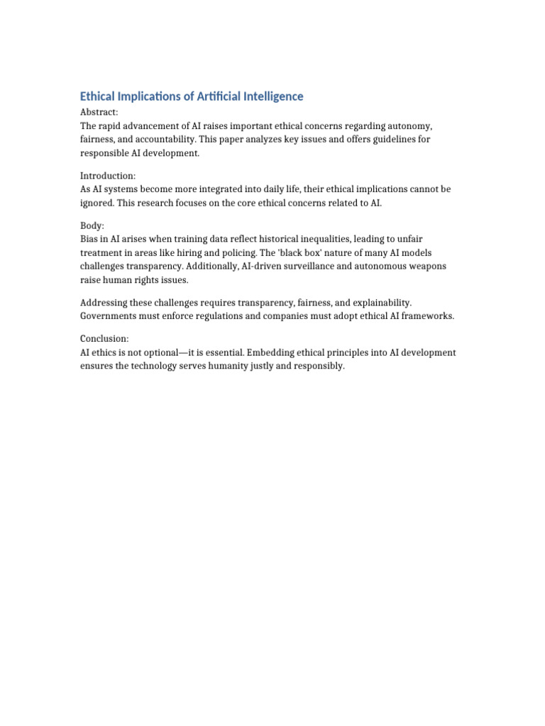 Ethical AI: Key Implications and Guidelines | PDF