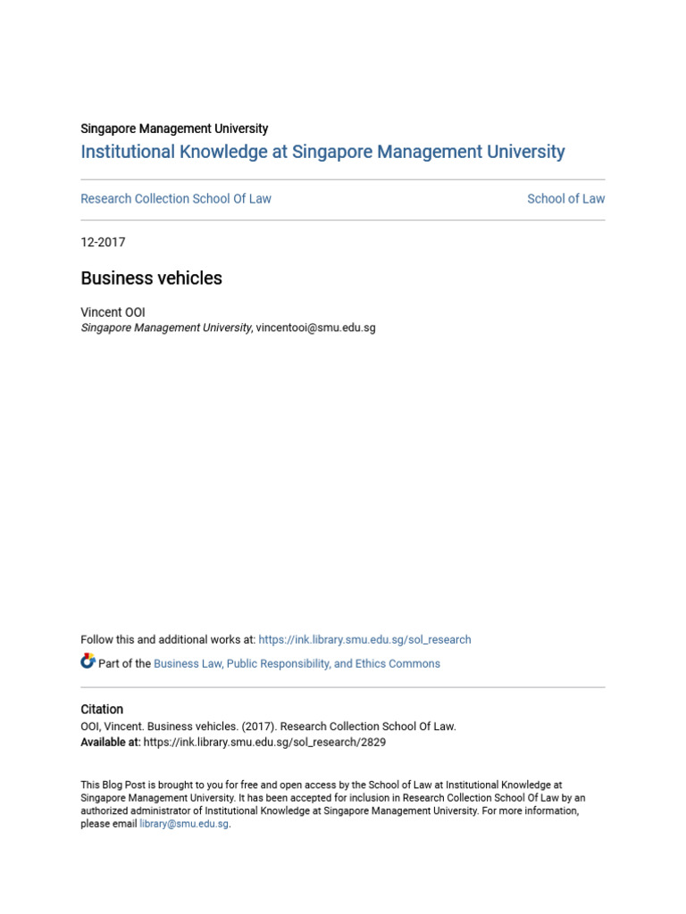 Business Vehicles - Vincent Ooi | PDF | Taxes | Sole Proprietorship