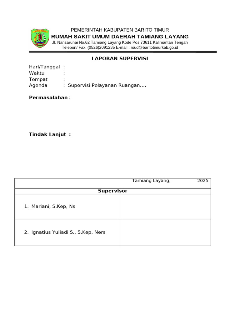 Contoh Laporan Supervisi | PDF