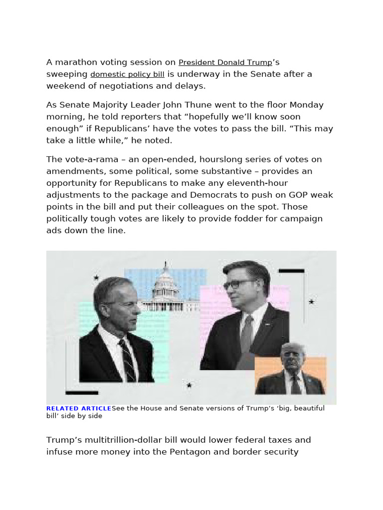 President Donald Trump Domestic Policy Bill | PDF | Republican Party ...