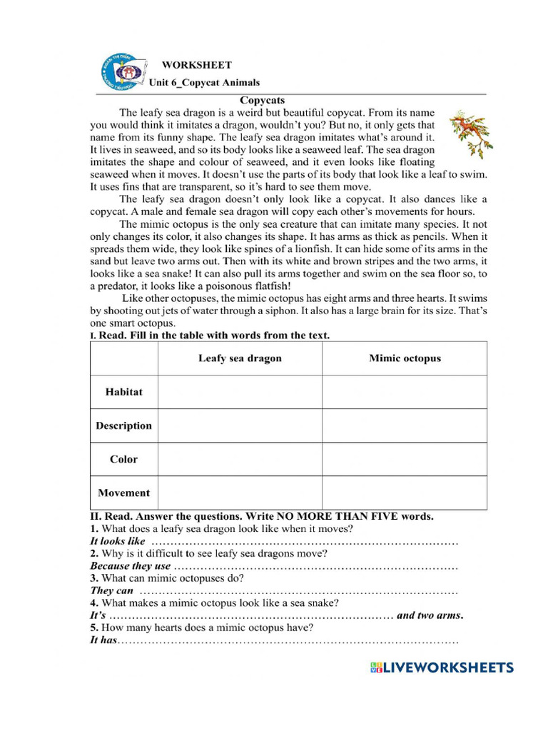 Copycat Animal 2 | PDF