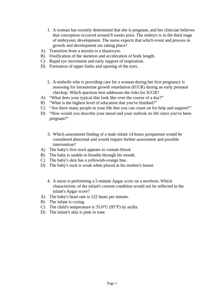 Porth Pathology Test Bank Chapter 2 | PDF | Pregnancy | Infants