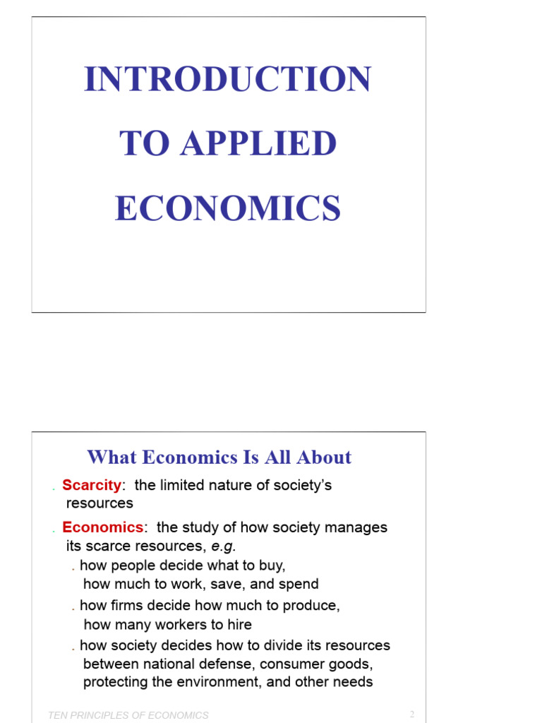 INTRO TO APPLIED ECON 10 Economic Principles | PDF | Economics | Market ...