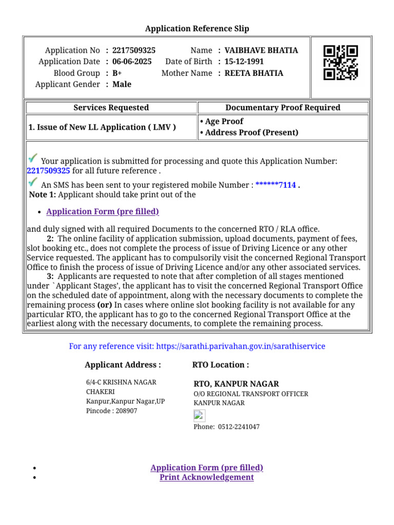 New LL Acknowledgement | PDF