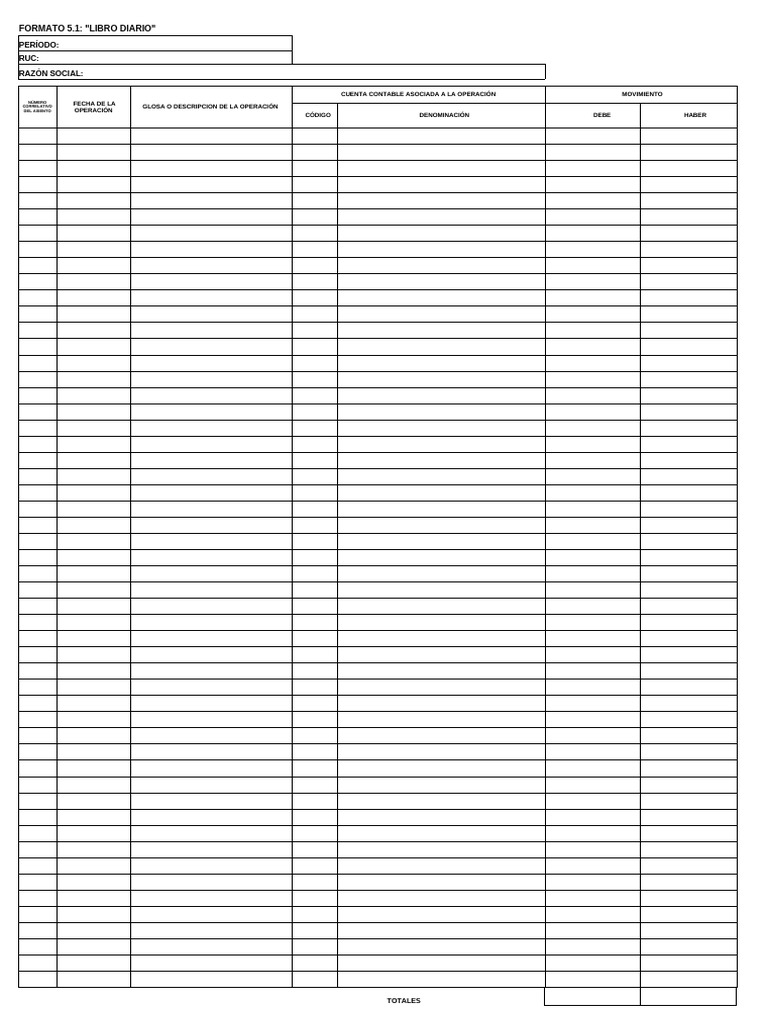 Formato de Libro Diario Simplificado | PDF