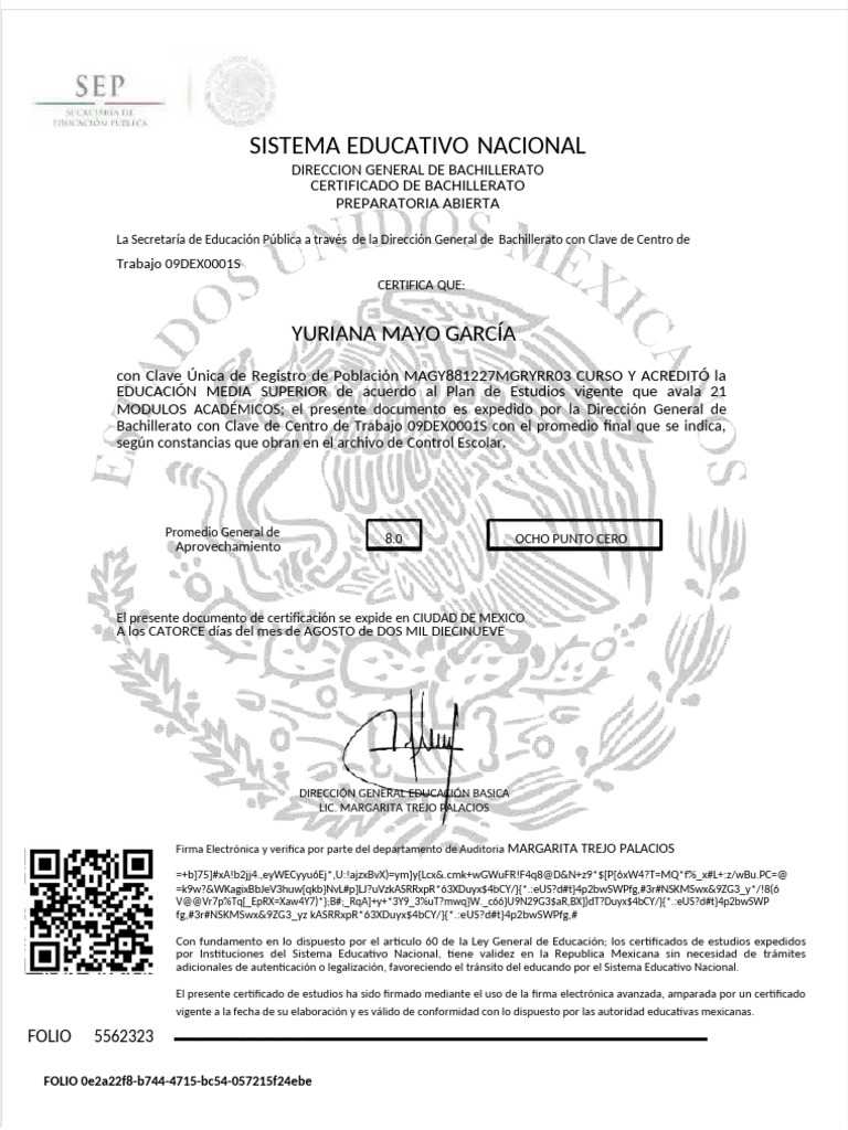 Formato Certificado Preparatoria | PDF | México