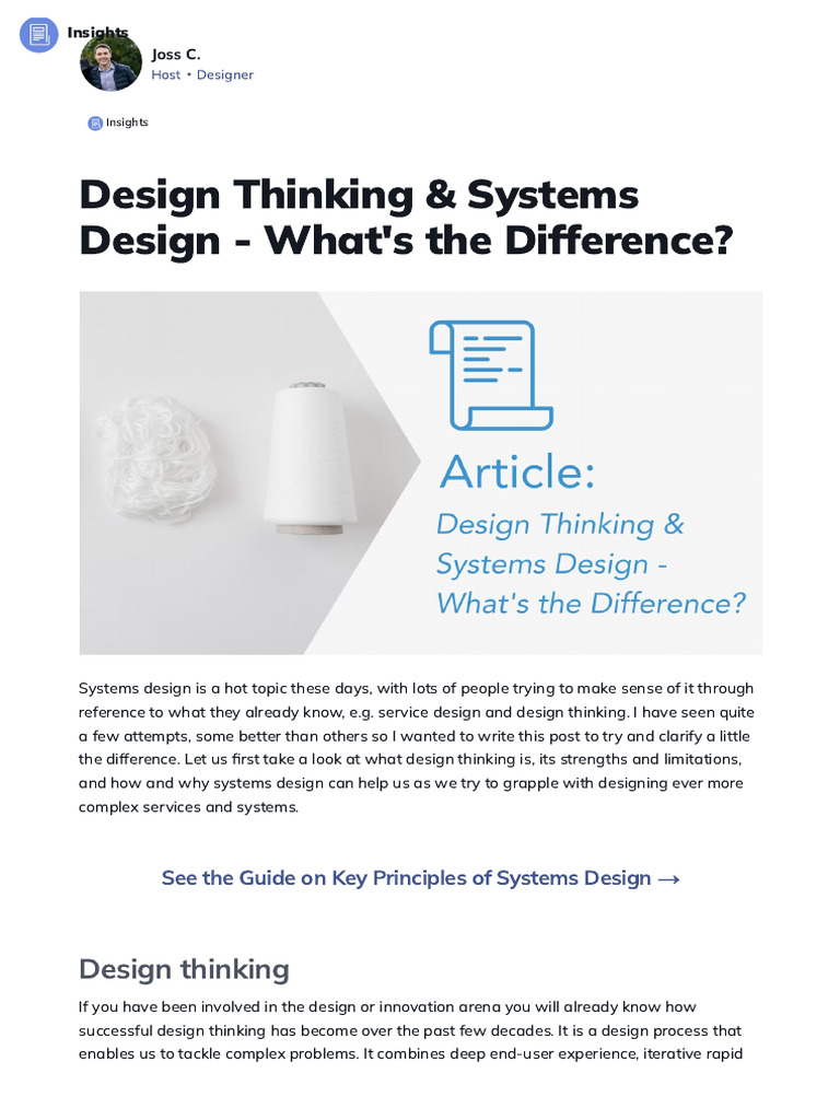 Design Thinking & Systems Design - What's The Difference? | PDF | System | Systems Theory