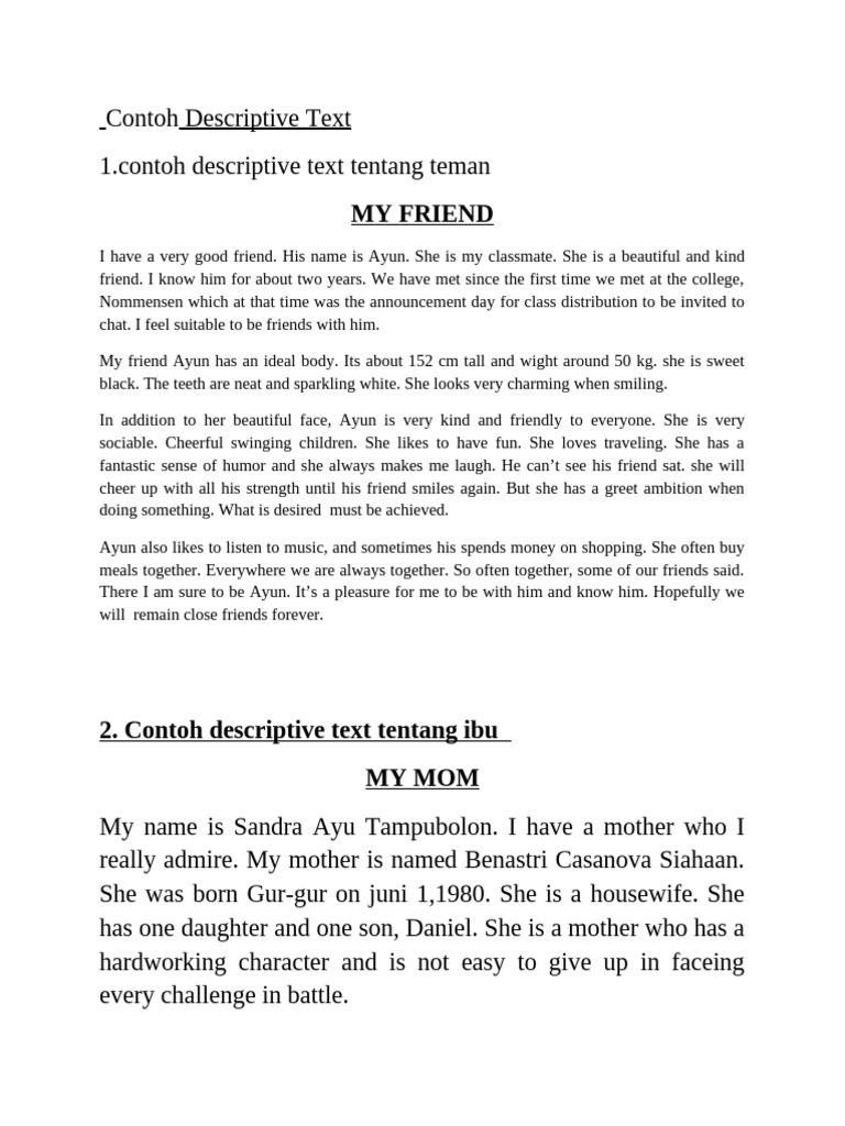 Contoh Descriptive Text | PDF