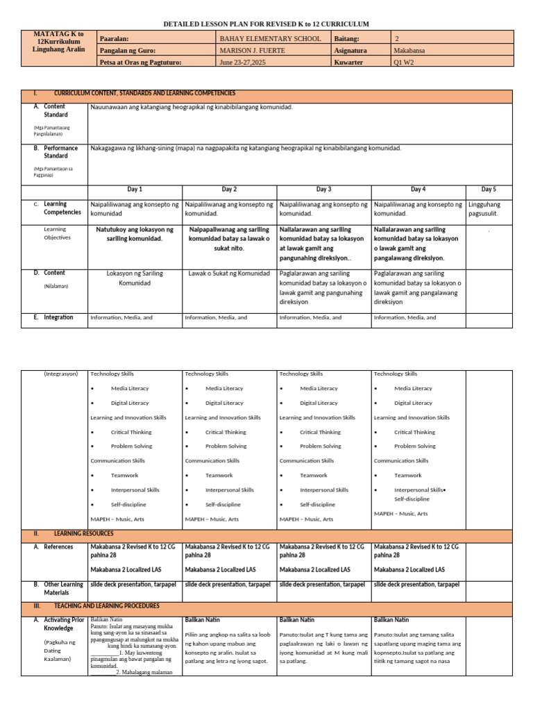 DLP - Week 2 q1 Makabansa | PDF