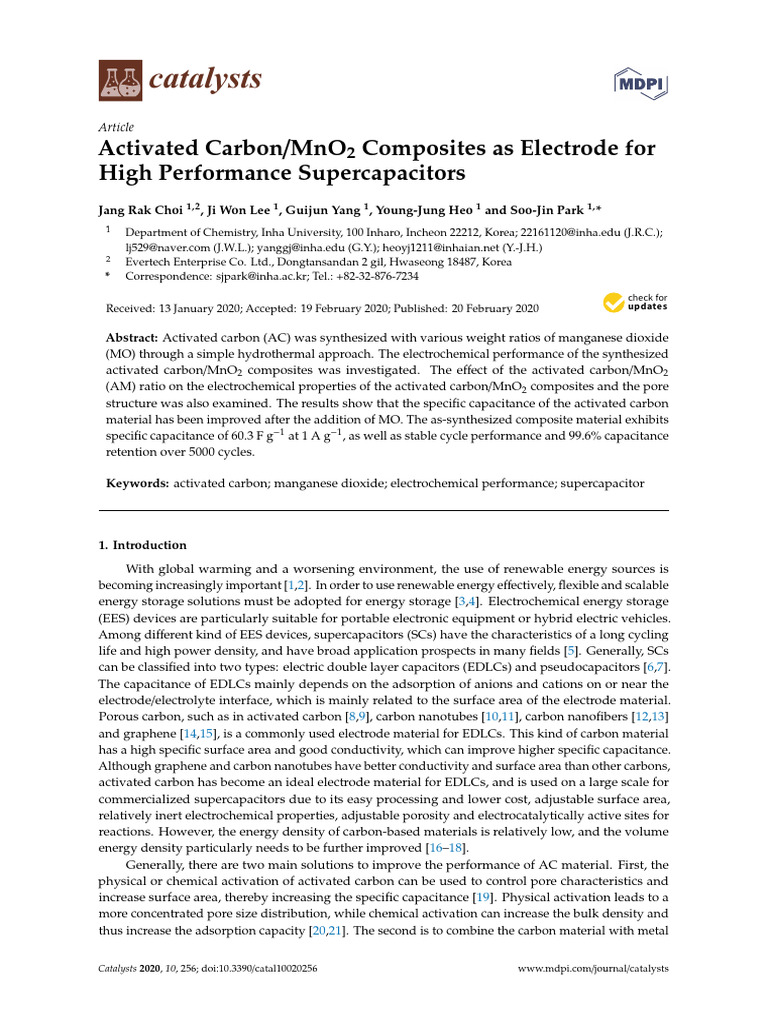 AC-MnO2 Composites As Electrode For Supercaps | PDF | Physical ...