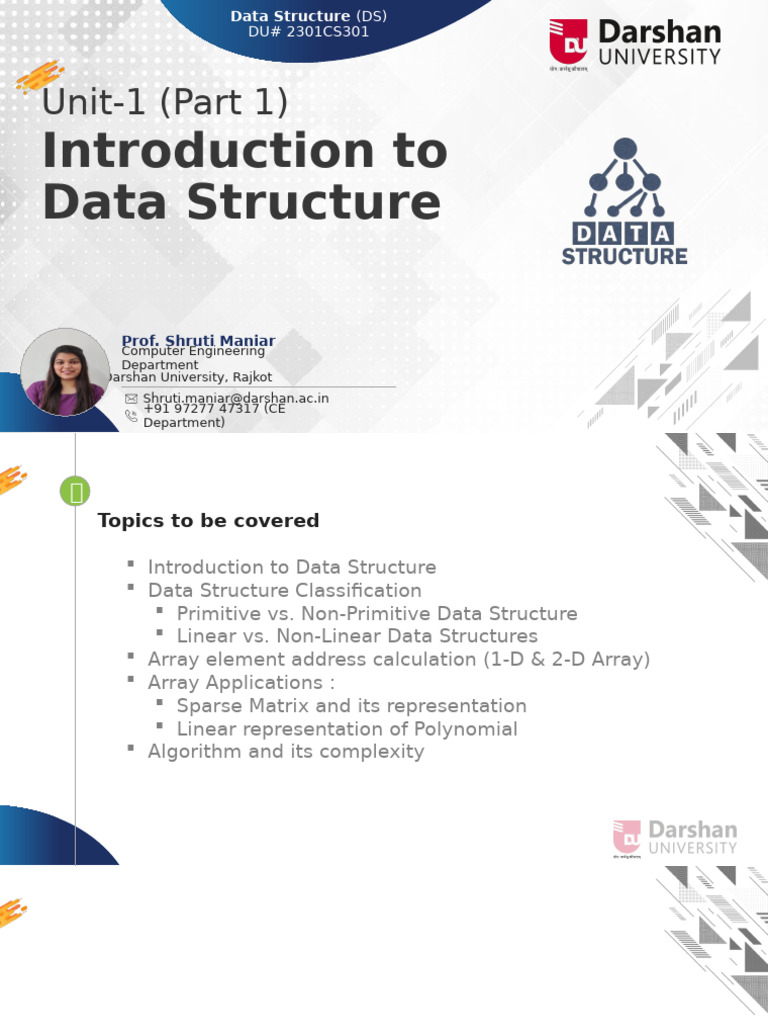 Introduction To DS & ARRAY | PDF | Time Complexity | Matrix (Mathematics)