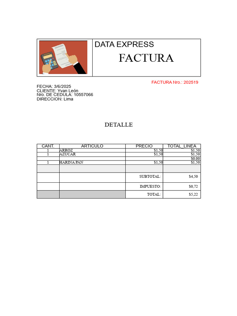 Factura: Data Express | PDF
