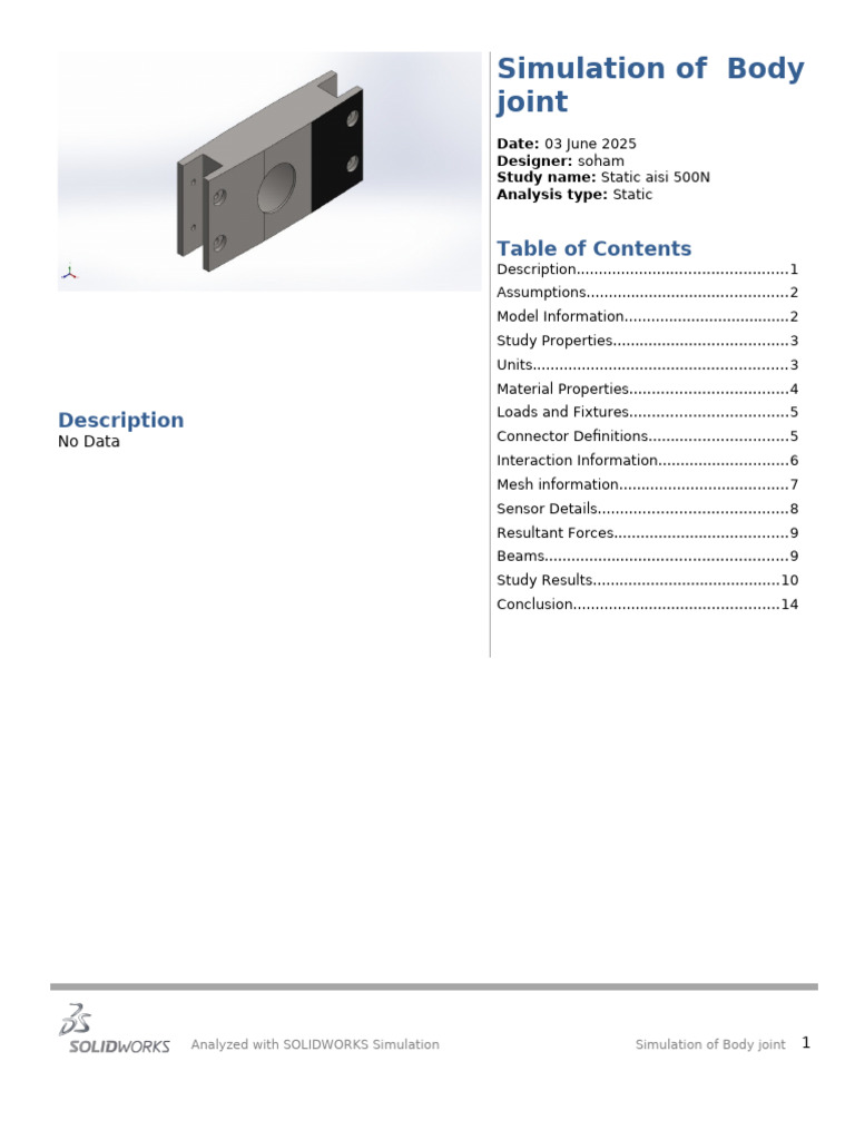Body Joint-Static Aisi 500N | PDF | Strength Of Materials | Young's Modulus
