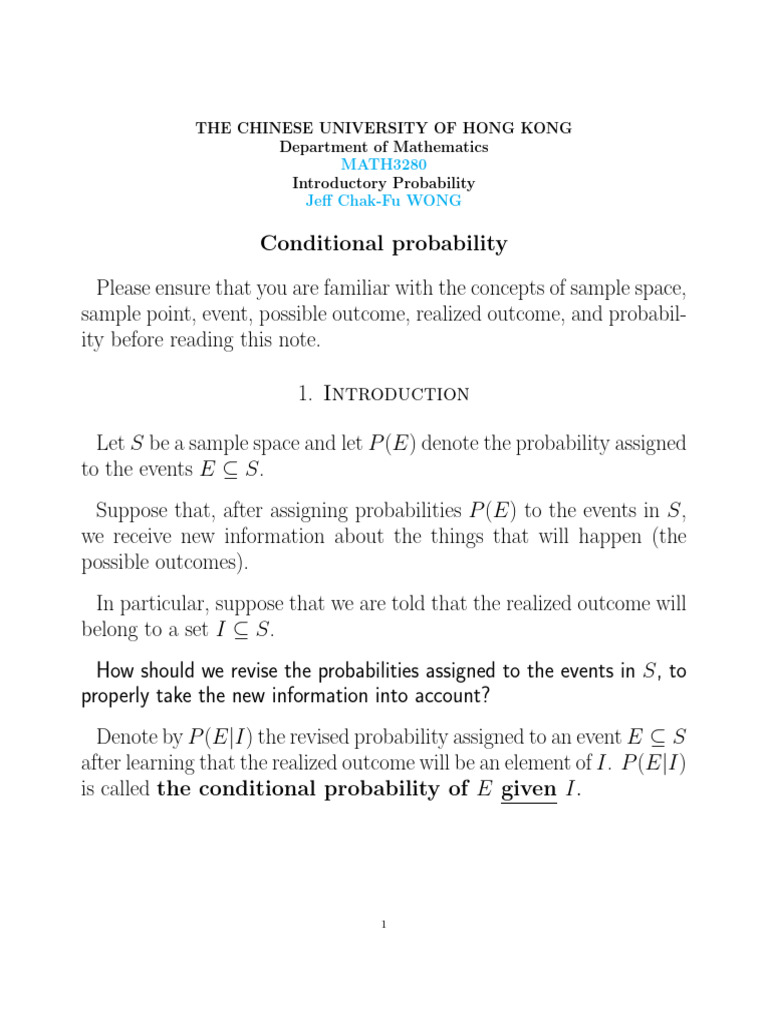 Understanding Conditional Probability | PDF | Probability | Numbers
