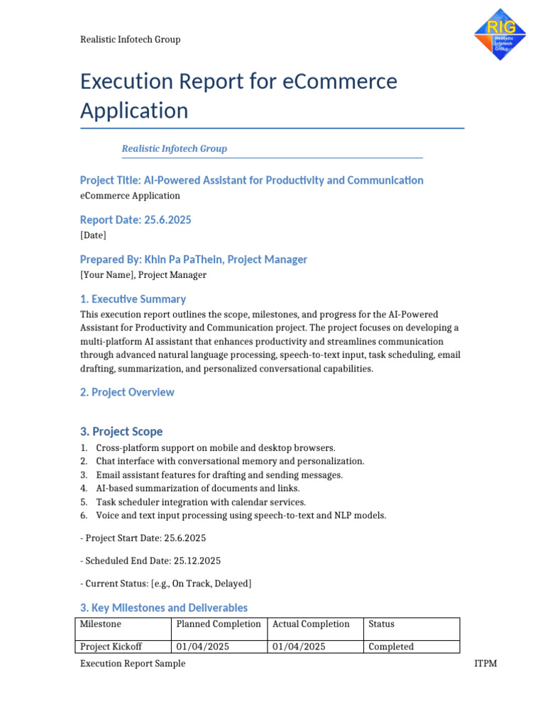 AI Assistant Project Execution Report | PDF | Software Testing | Computing