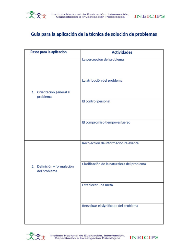 Anexo. Guía para La Aplicación de La Técnica de Solución de Problemas | PDF