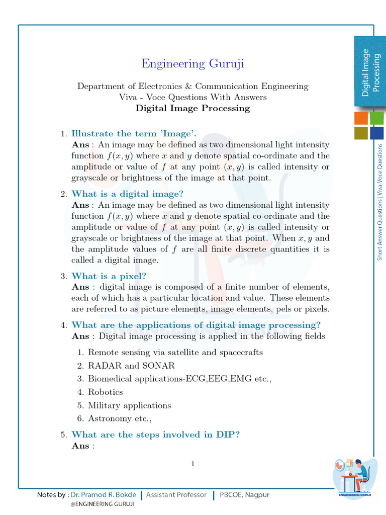 Viva-voce-Digital Image Processing | PDF | Data Compression | Code
