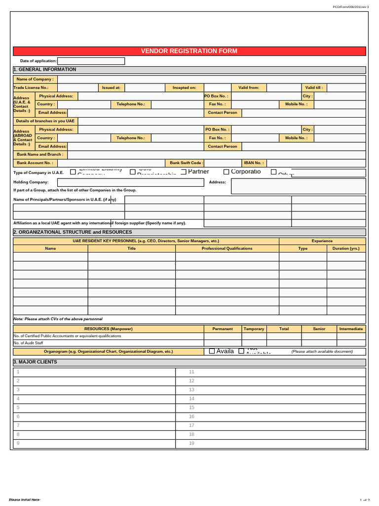 Global Security Services Group Vendor Registration Form | PDF