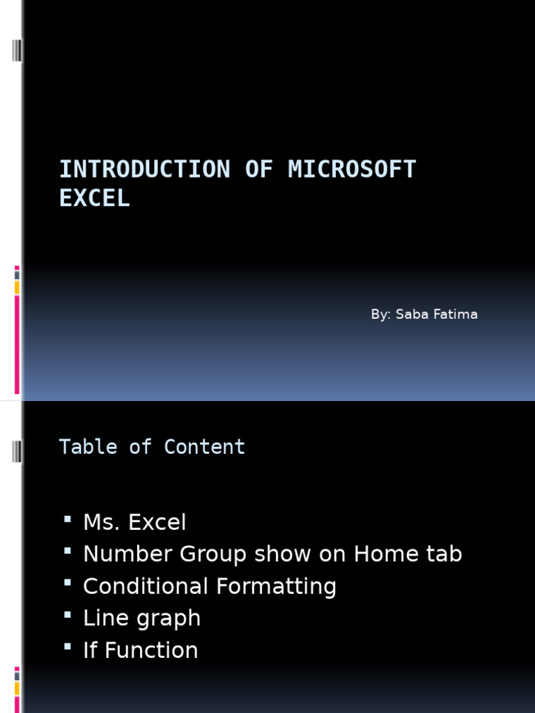 Introduction of Microsoft Excel | PDF
