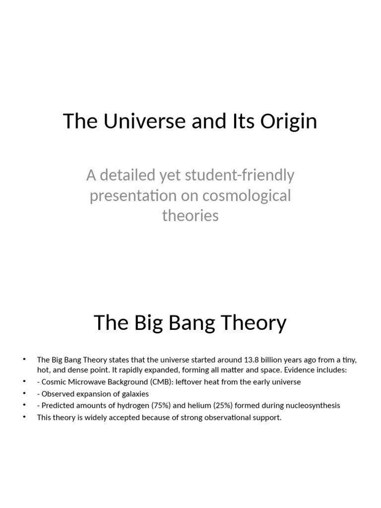 Cosmological Theories Explained | PDF | Universe | Big Bang