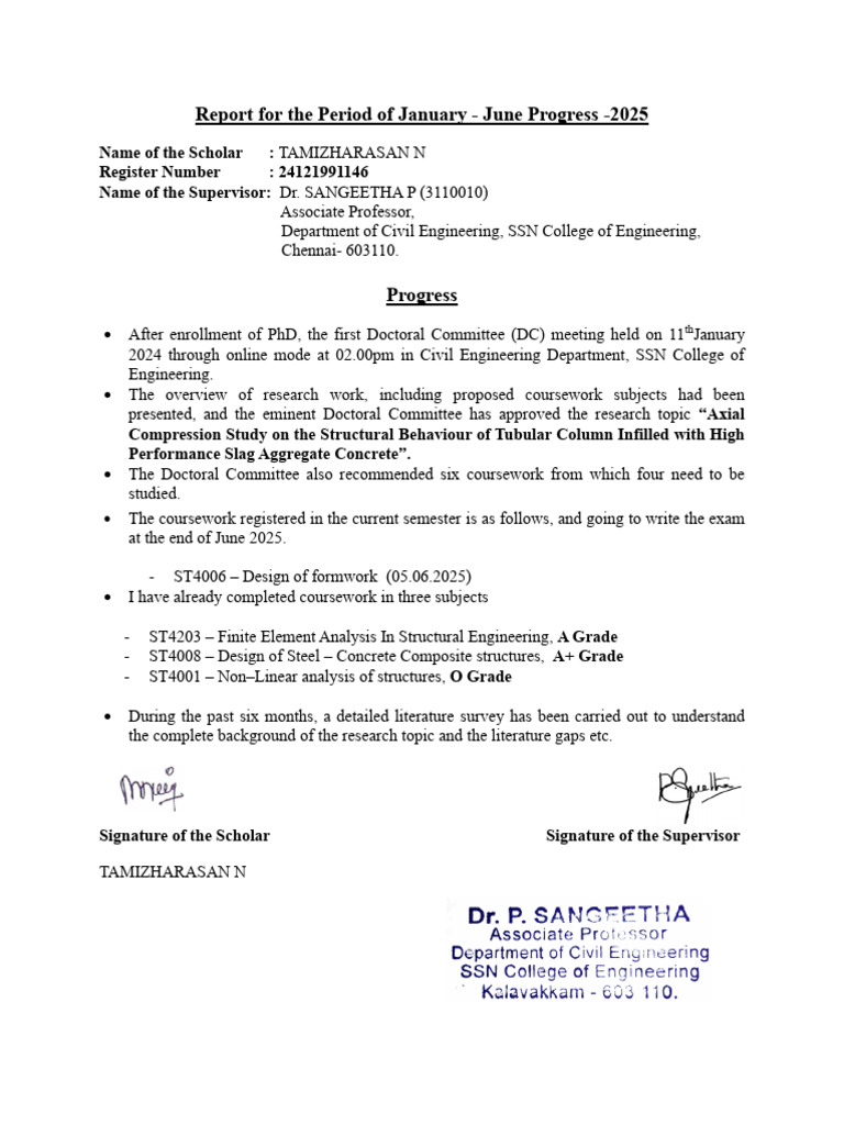 Progress Report - Jan 2025 | PDF