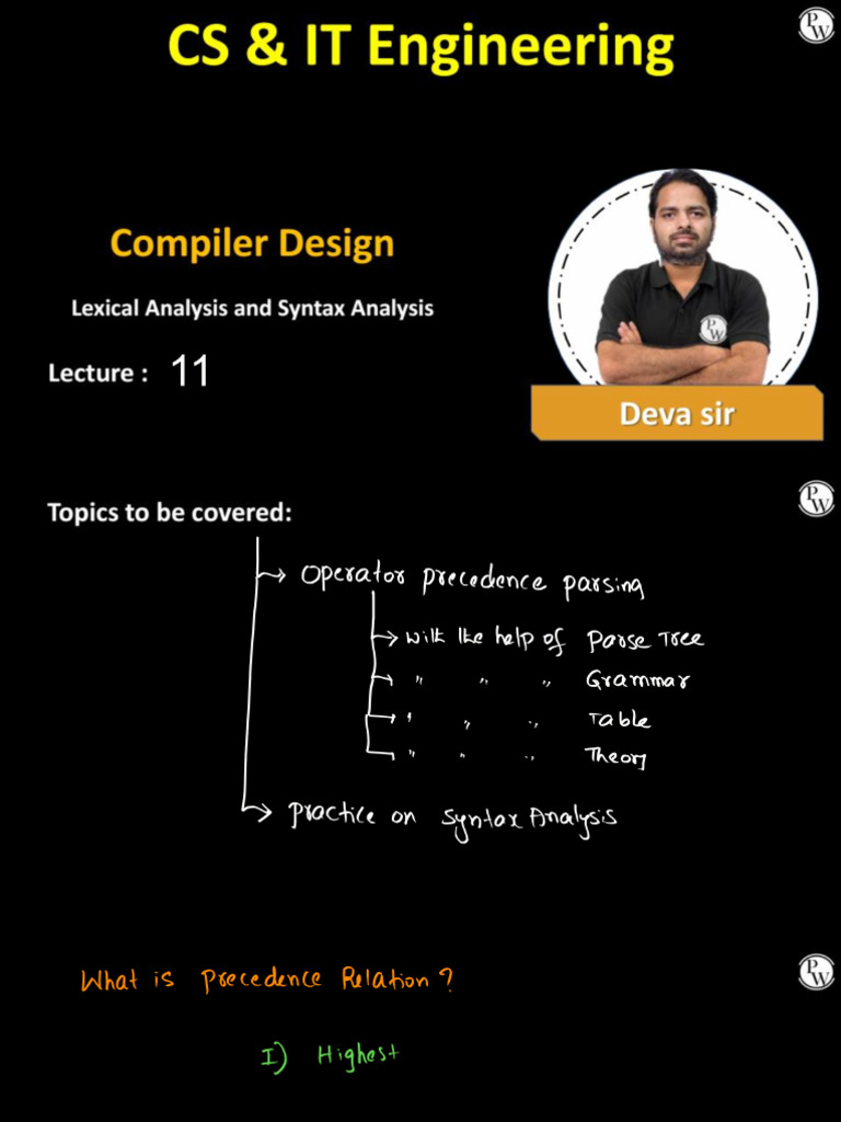 Lexical Analysis & Syntax Analysis 11 Class Notes | PDF