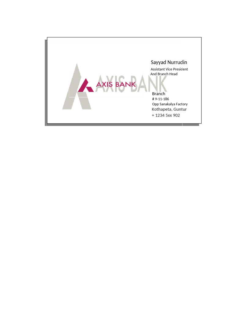 Axis Ank Visiting Card | PDF