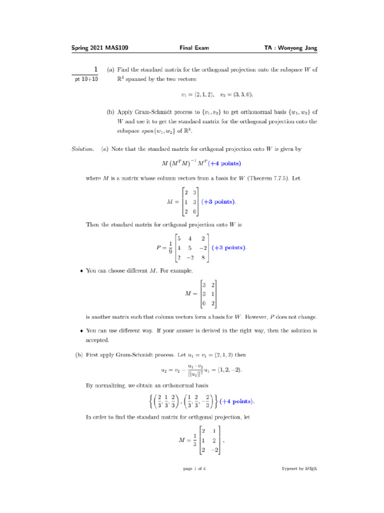 2021S MAS109 Final - Sol | PDF