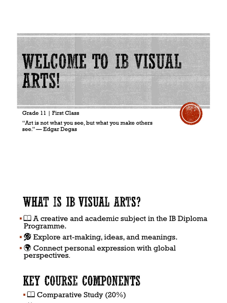 First Class IB Visual Arts Class | PDF