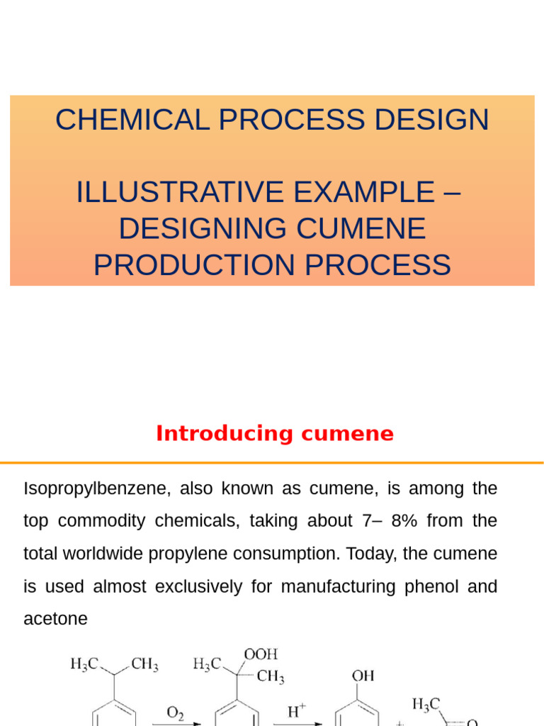 Chapter 10 - Designing Cumene Production Process Rev | PDF ...