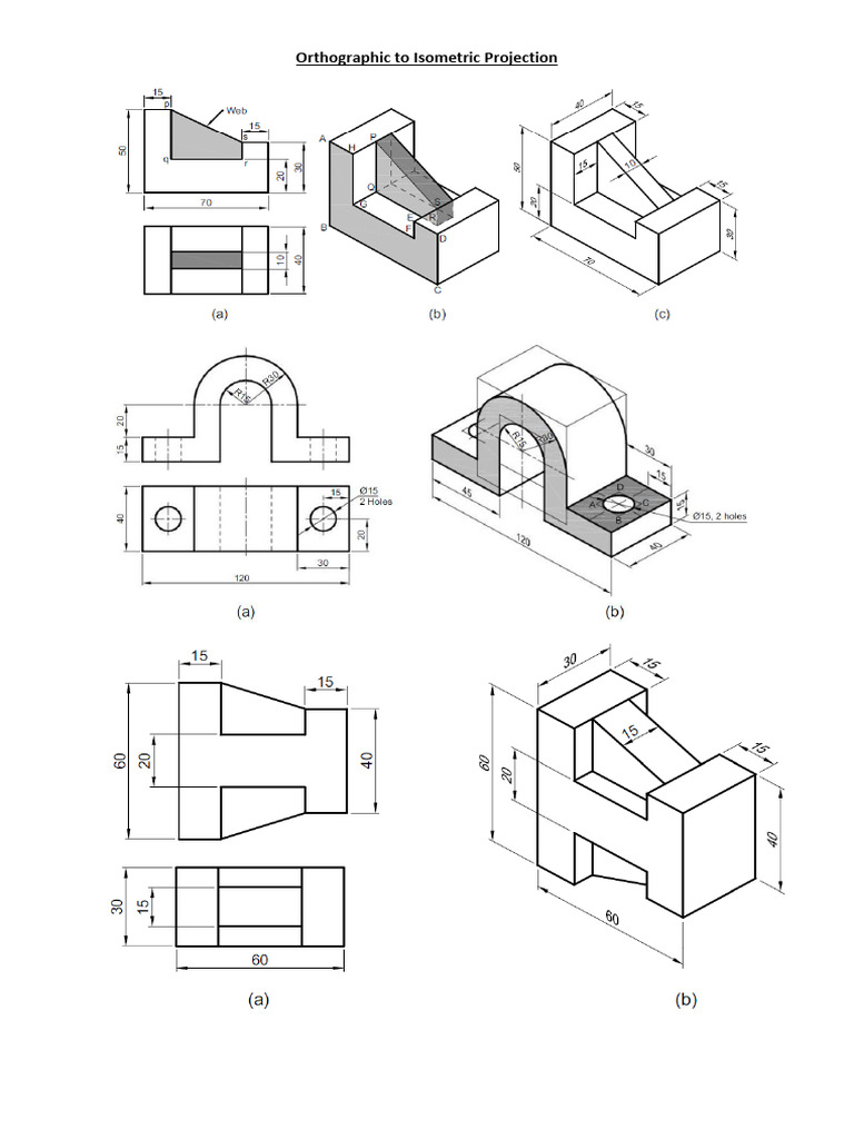 ED 4th Unit Orthographic To Isometric Projection | PDF