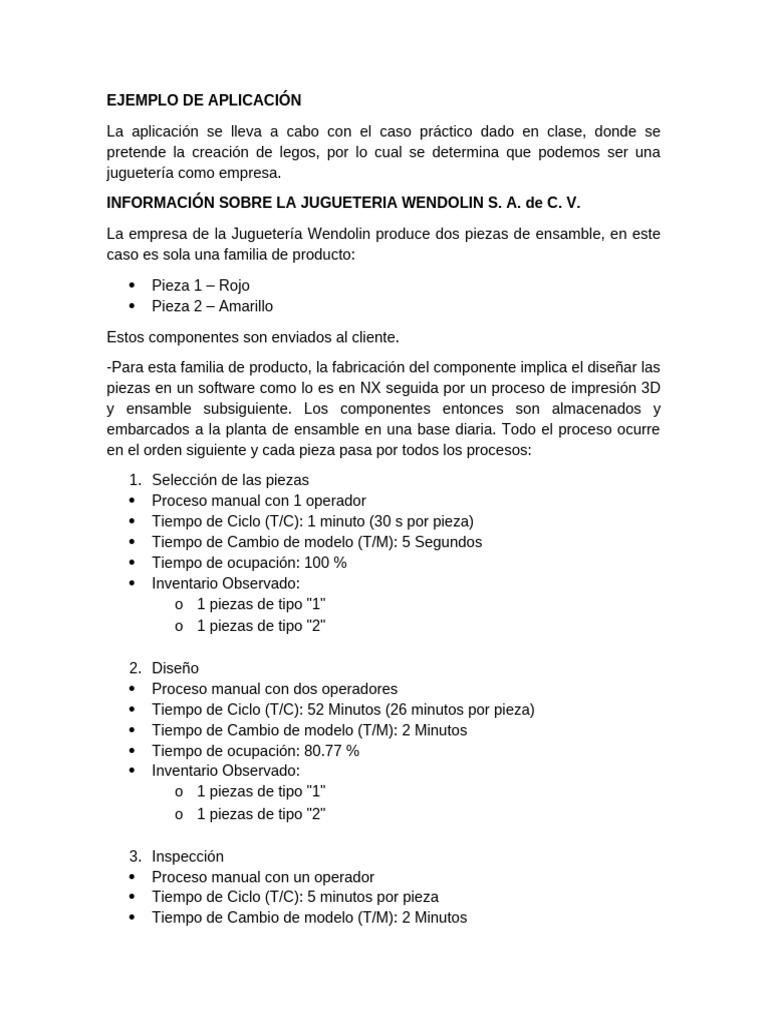 Proceso de Producción en Juguetería Wendolin | PDF | Lean Manufacturing ...