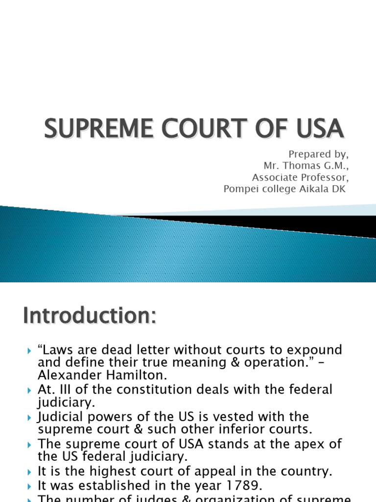 Overview of the U.S. Supreme Court | PDF | Jurisdiction | Supreme Court ...
