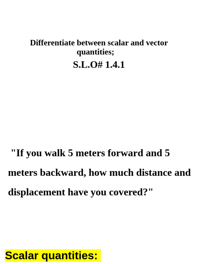 Scalar vs. Vector Quantities Explained | PDF