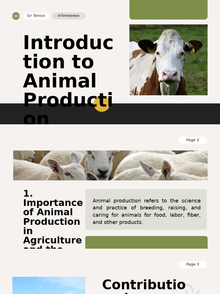 Introduction To Animal Production | PDF | Livestock | Animal Welfare